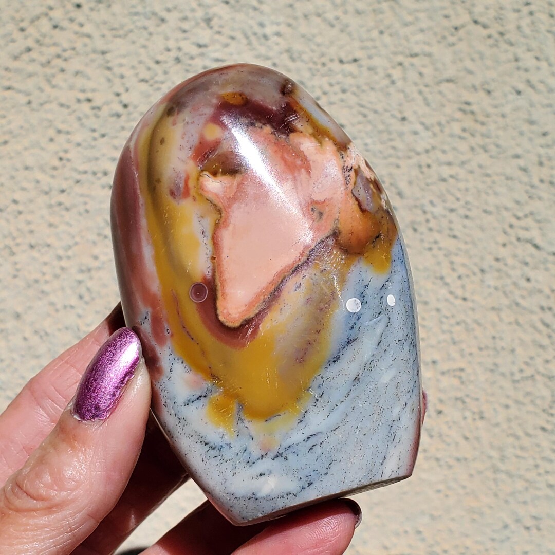 Polychrome Pink Blue Jasper Freeform Standing | Hand Picked A Grade ...
