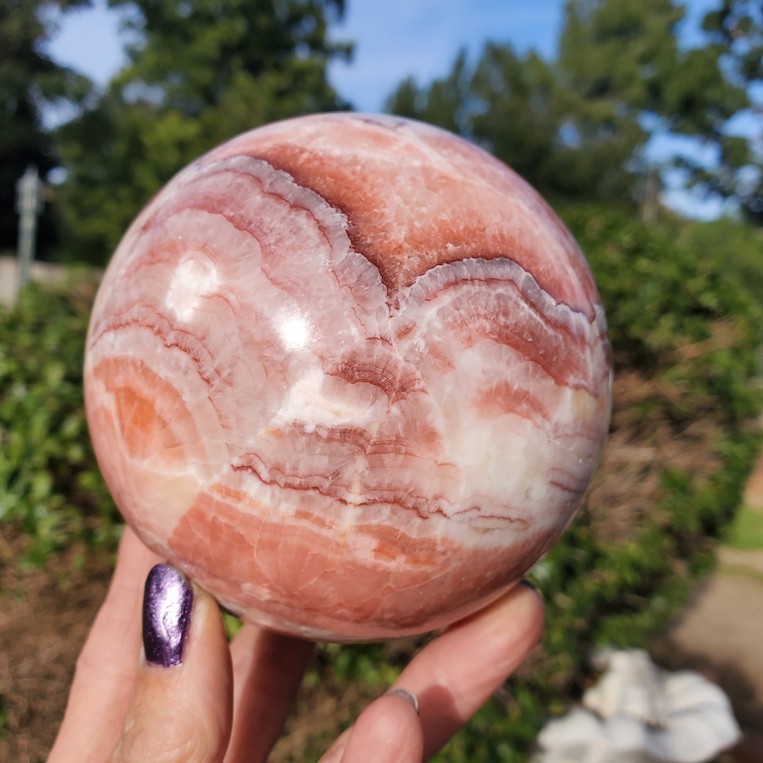 Pink Pork Stone Sphere Crystal Dali Jasper A Grade 1250 Grams 96 Mm ...