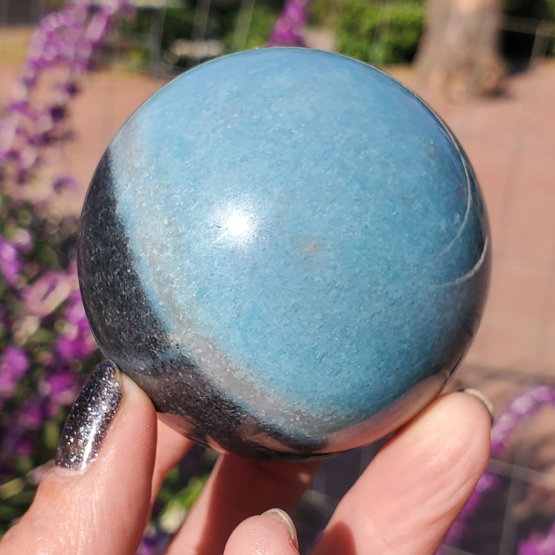 Light Blue Black Trolleite Crystal Sphere Banded 274 Grams 58MM - Etsy