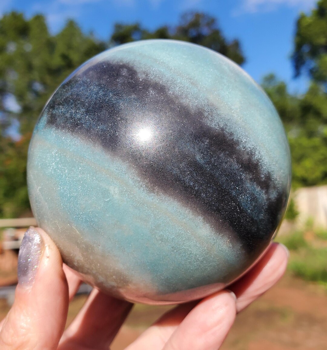 Large Blue Trolleite Crystal Sphere Banded | 678 Grams | 80mm - Etsy