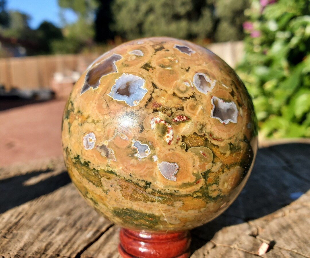 1.3lbs Rainforest Rhyolite Jasper Ochre Brown Sphere A Grade - Etsy