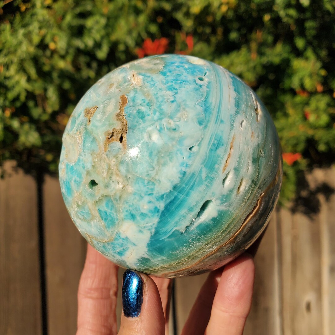 Green Blue Hemimorphite Crystal Sphere 770 Grams 83mm 1lbs 12oz - Etsy