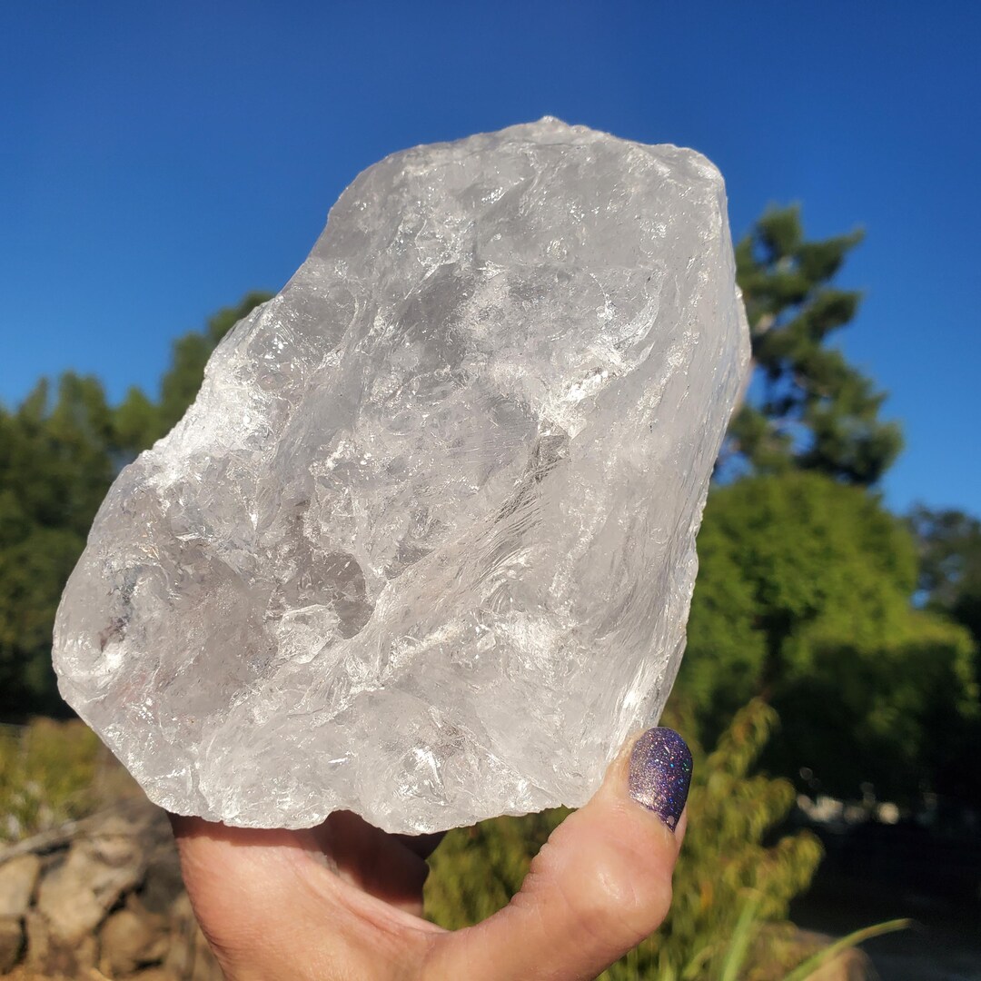 Raw Clear Quartz Crystal ICE XL Chunk Specimen Rock Stone | A Grade ...