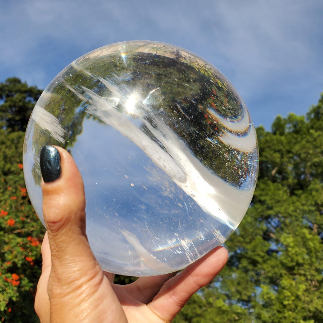 6lbs+ Smelting Quartz Clear Swirly Clouds Crystal Sphere 2920 Grams 137 ...