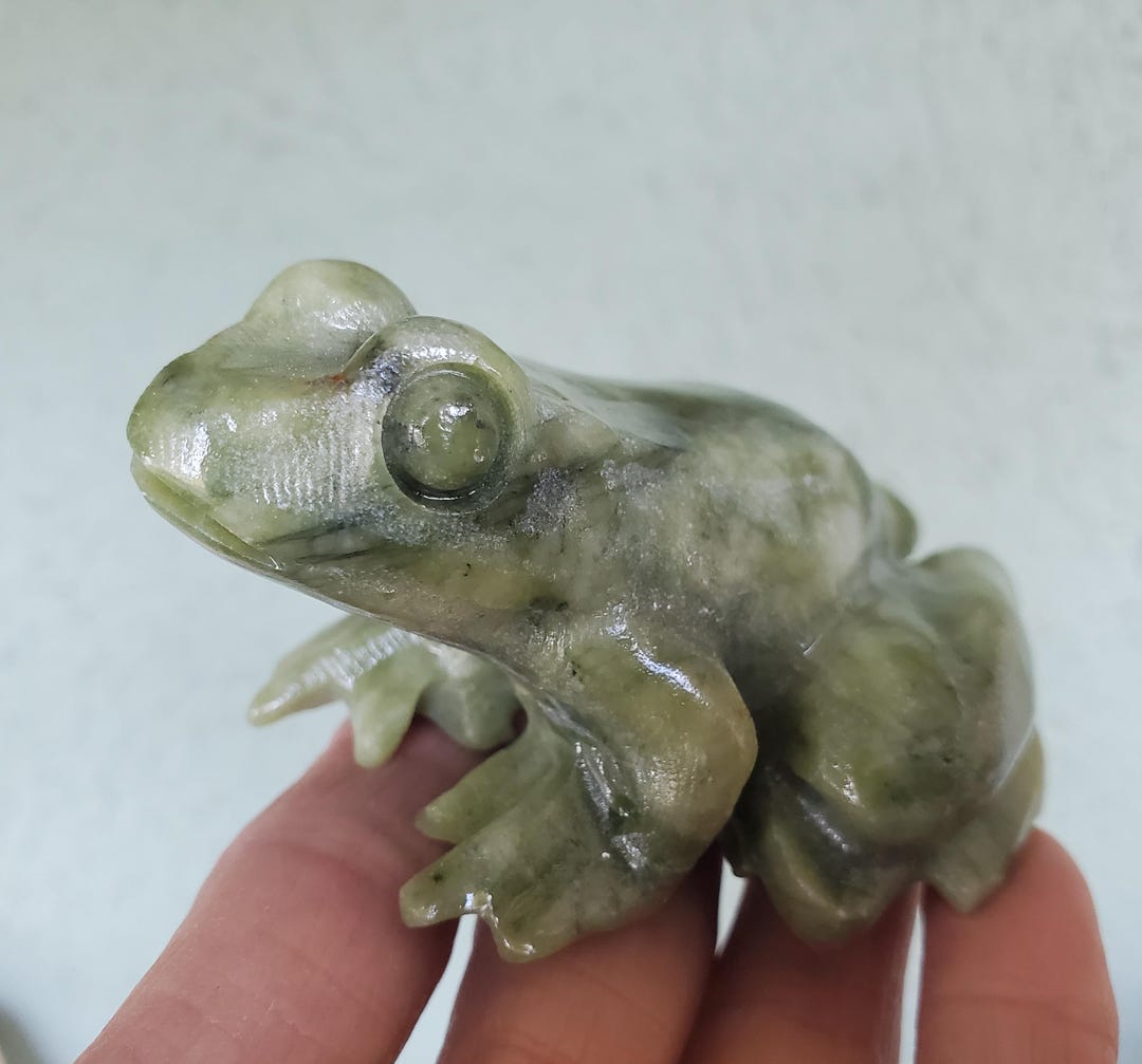 Serpentine Jade Hand Carved Crystal Frog Figurine Carving 140 Grams - Etsy