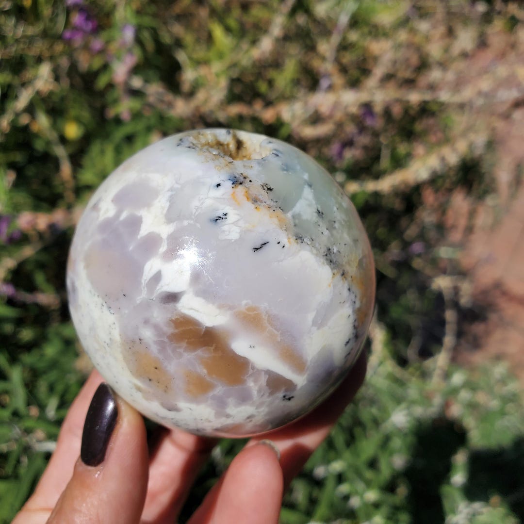 Chalcedony Opal Dendrite Crystal Sphere Indonesia | 64mm | 330 Grams - Etsy