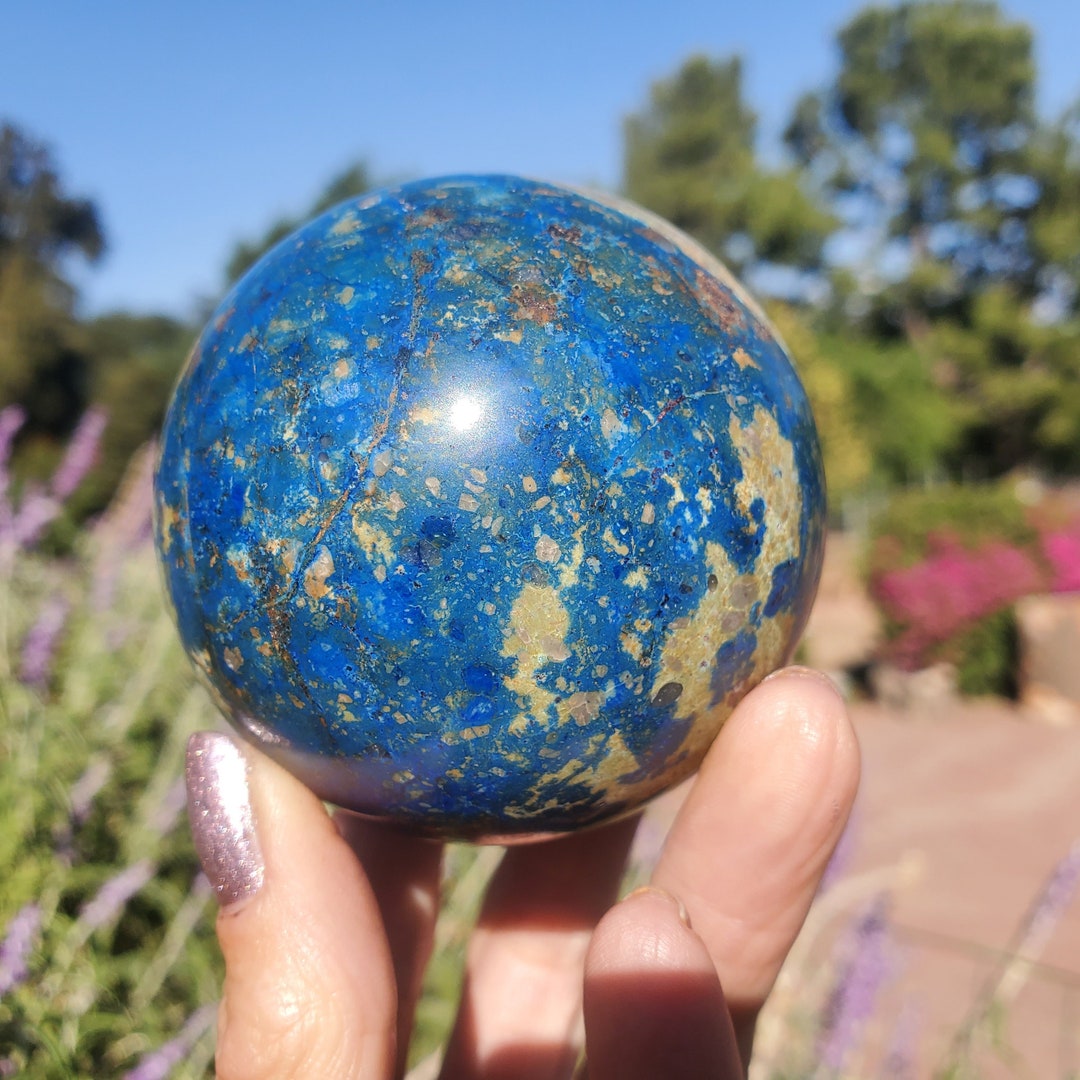 Azurite Chrysocolla Iron Crystal Sphere | A Grade | 382 Grams | 67mm - Etsy