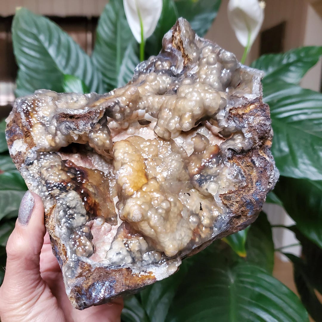 Raw Botryoidal Geode Cave Bubble Agate Crystal Cabinet Freeform ...