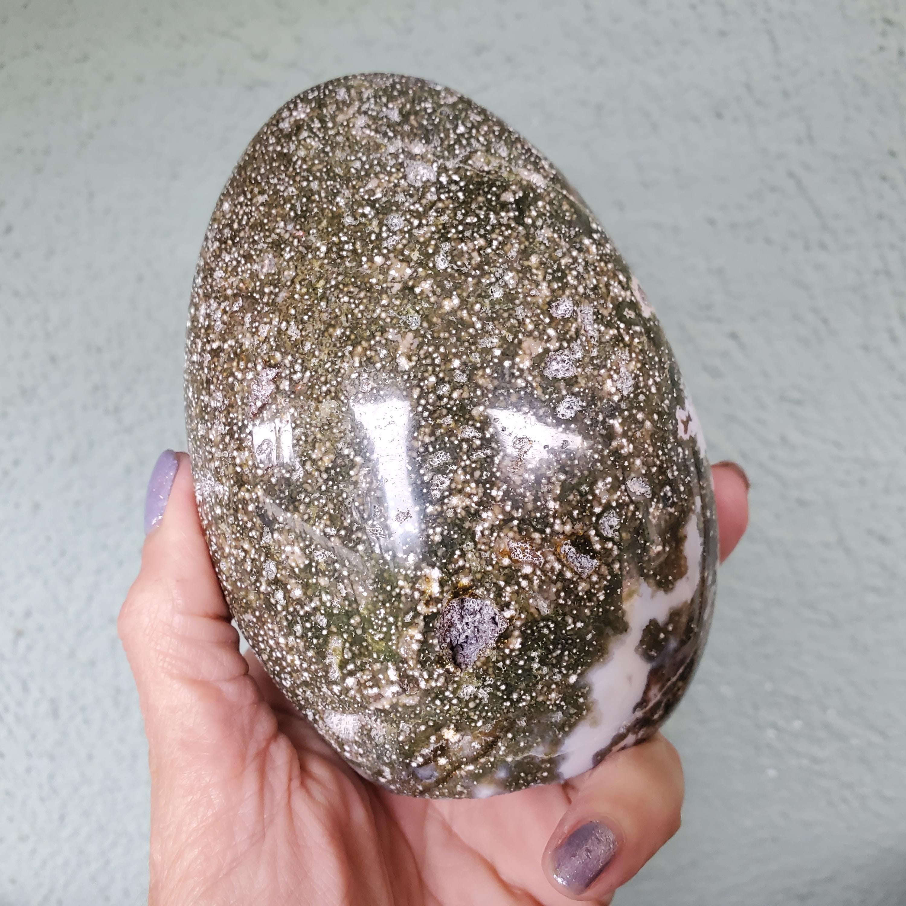 Ocean Jasper Standing Druzy Pink Freeform Crystal W/ Druzy Caves | 609 ...