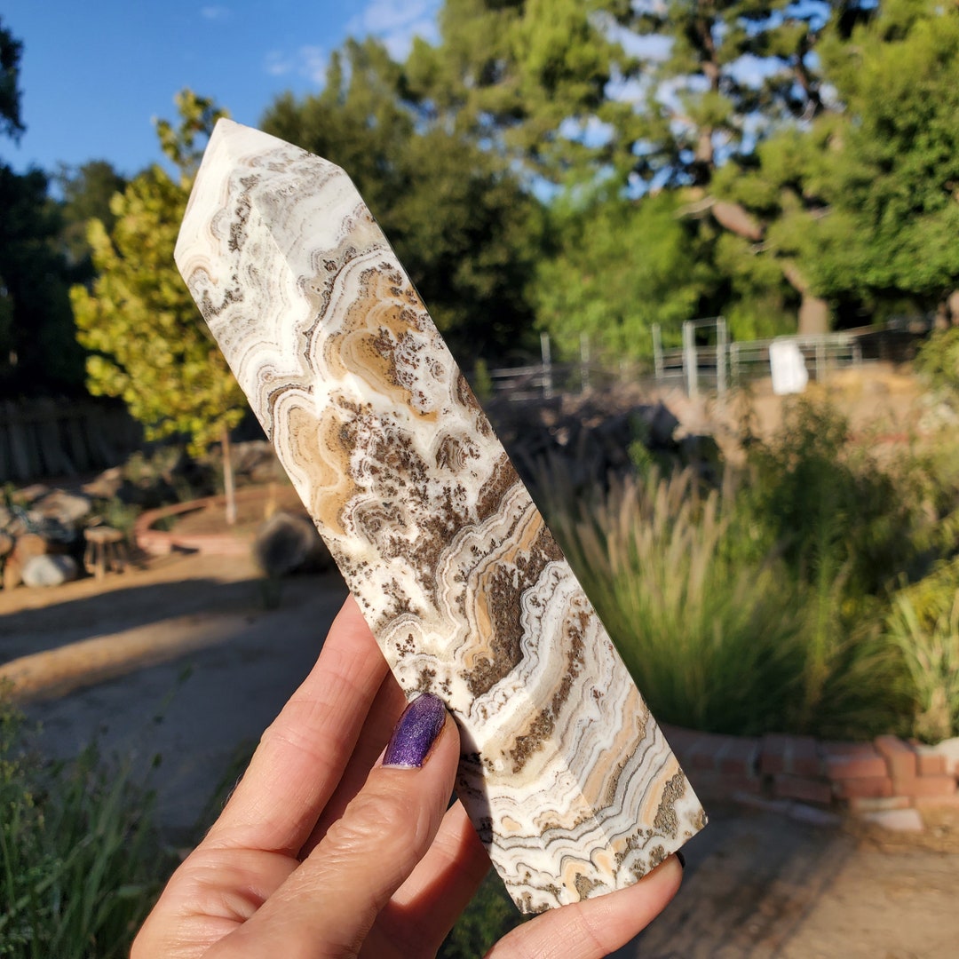 Calcite Dendrite Mexico Banded Crystal Tower Point 594 Grams 1lbs 5oz ...