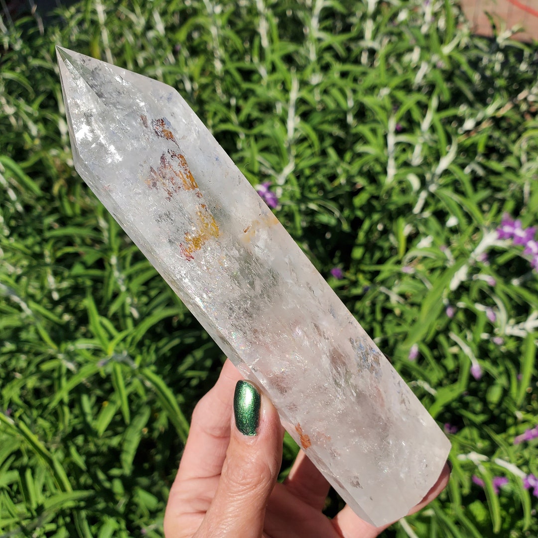 Clear Quartz Crystal Tower Point W/ Iron Inclusion AA Grade 350 Gram ...
