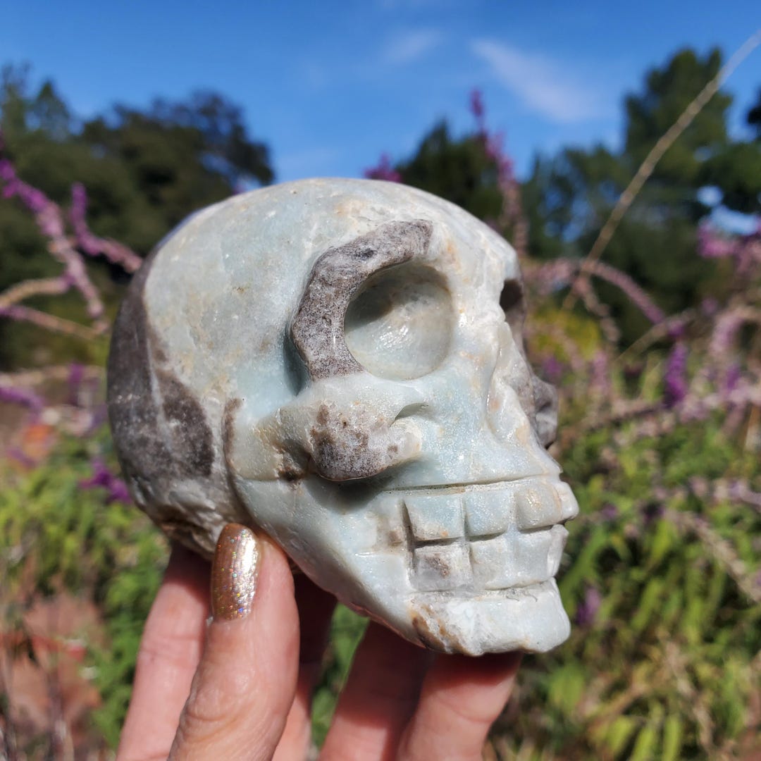 Caribbean Calcite Crystal Skull Carving | 556 Grams | 1lbs 4oz - Etsy