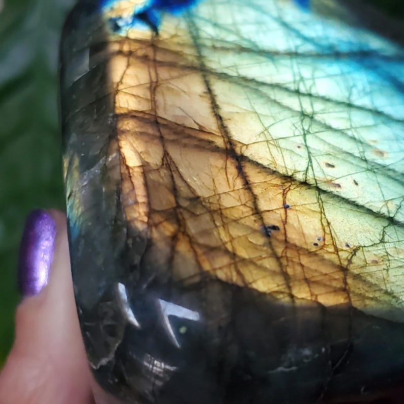 Labradorite Blue Green Standing Freeform Double Sided Flash 856 Gram - Etsy