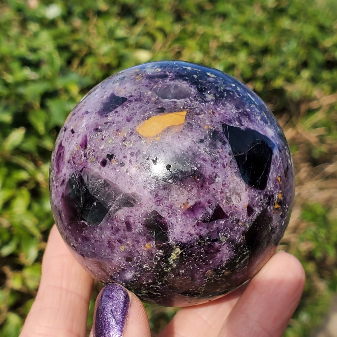 Fluorite Root Purple Silky Crystal Sphere 498 Grams 68mm 1lbs 2oz - Etsy