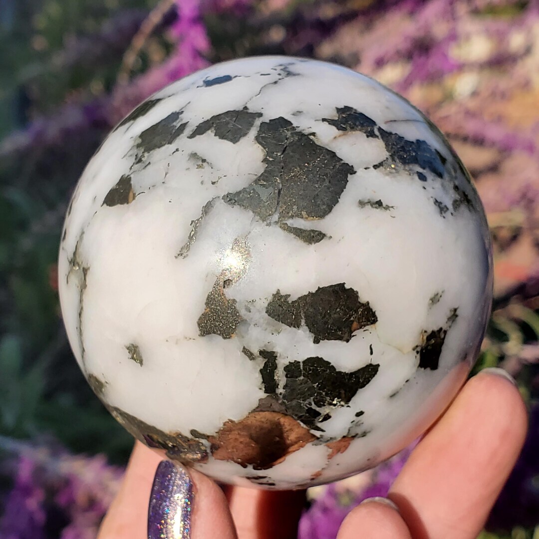 Rare Milky Agate Pyrite Chalcopyrite Sphere A Grade 442 Grams 1lbs 1oz ...