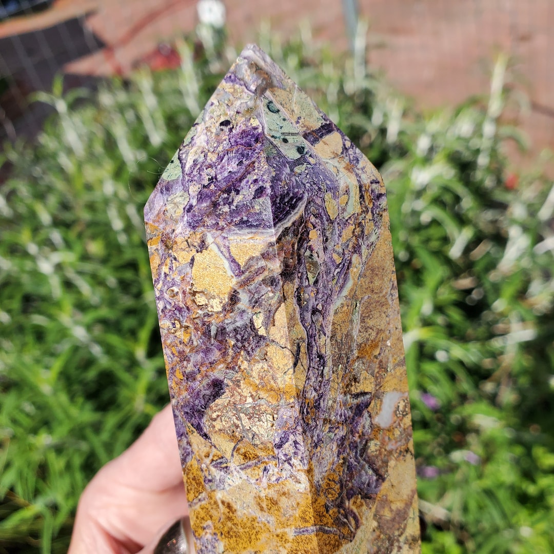 Purple Brecciated Fluorite Root Vein Jasper Tower | 568 Grams | 1lbs ...