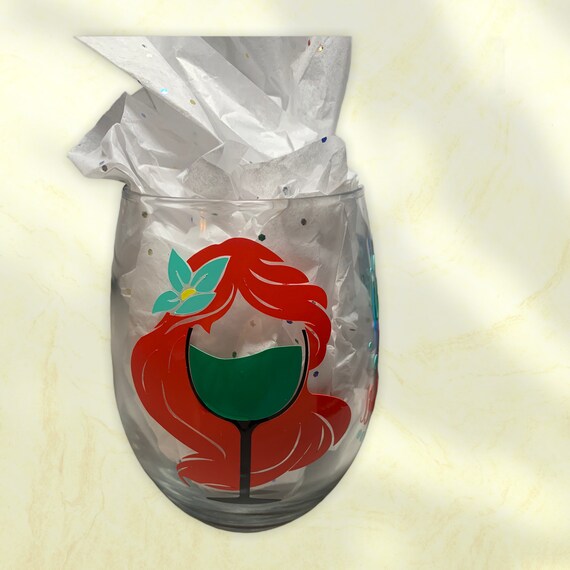 Disney Princess Ariel Wine Glass - Etsy