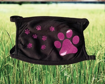 Black/white Paw Print Face Mask - Etsy