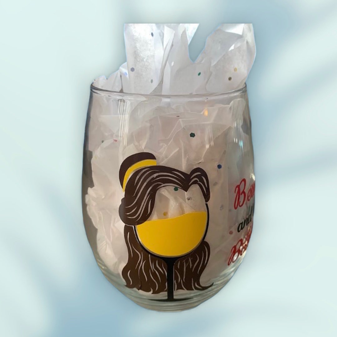 Disney Princess Belle Wine Glass - Etsy