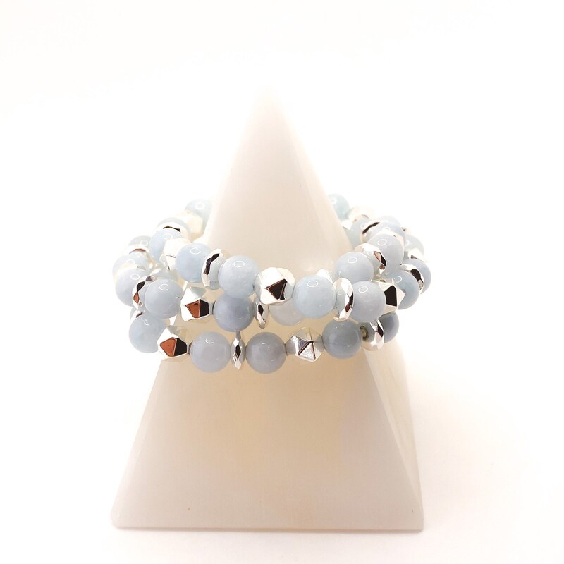 Light Blue Bead Bracelet - Etsy