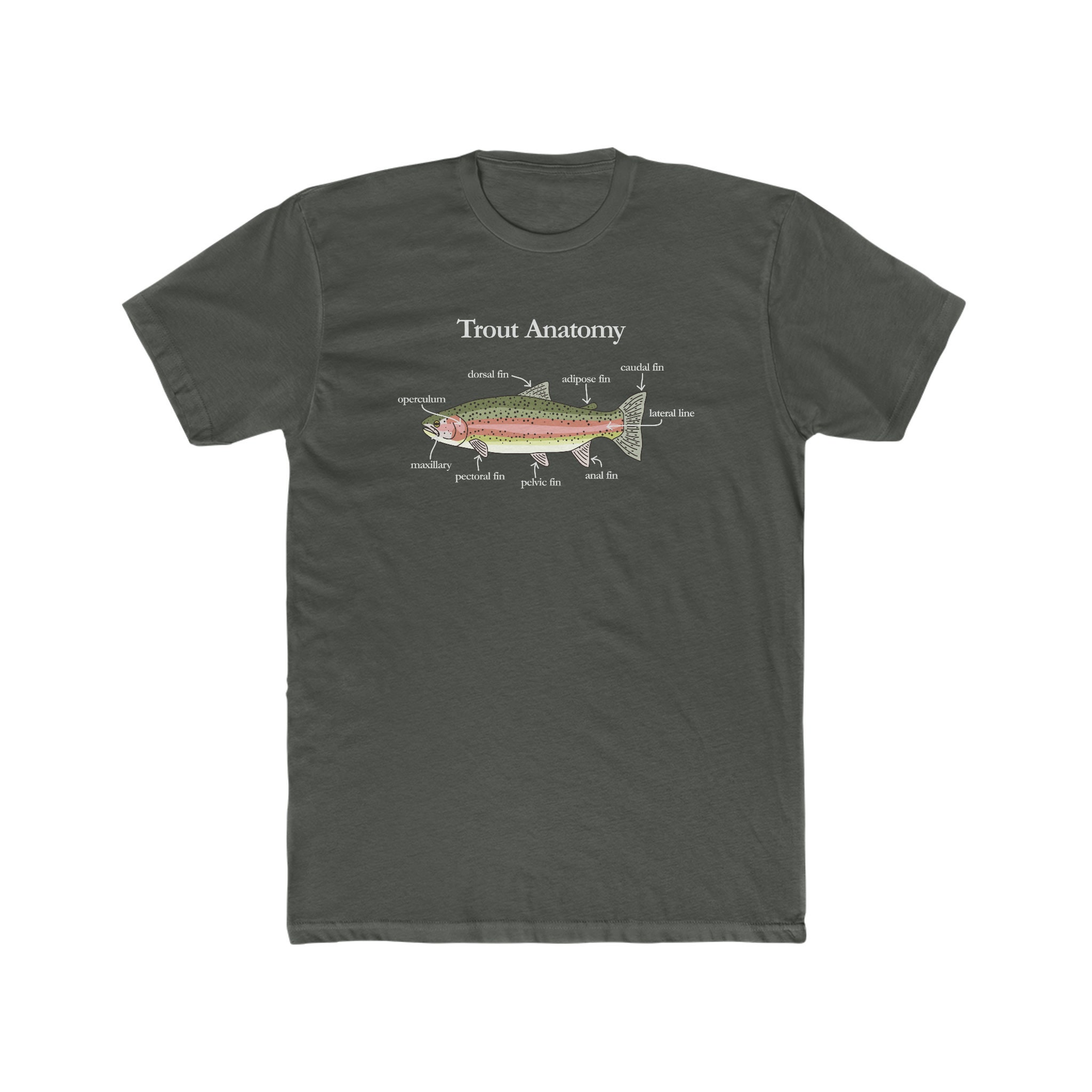 Trout Anatomy T-shirt Fish Shirt Rainbow Trout - Etsy