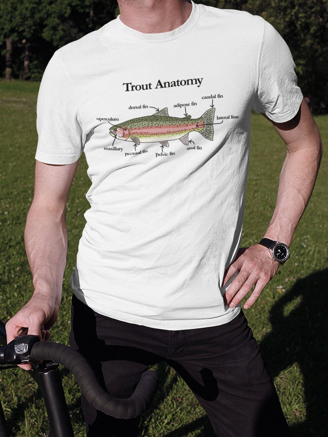 Trout Anatomy T-shirt | Fish Shirt | Rainbow Trout - Etsy