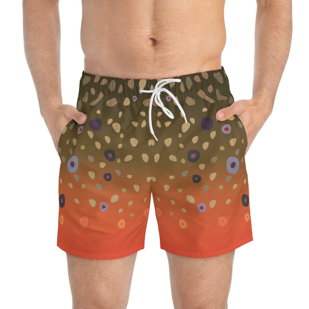 Brook Trout Skin Pattern Swimsuit | Gradient | Fish Swim Trunks - Etsy