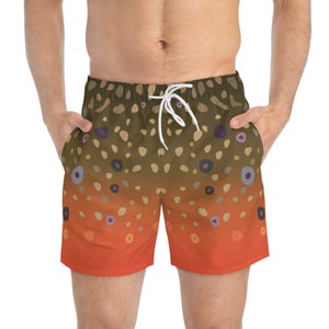 Brook Trout Skin Pattern Swimsuit | Gradient | Fish Swim Trunks - Etsy