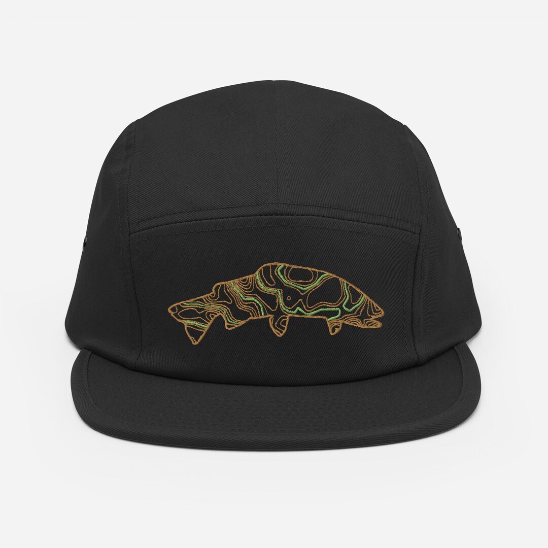 Topographic Trout 5-panel Hat | Five Panel Cap | Brown and Green - Etsy