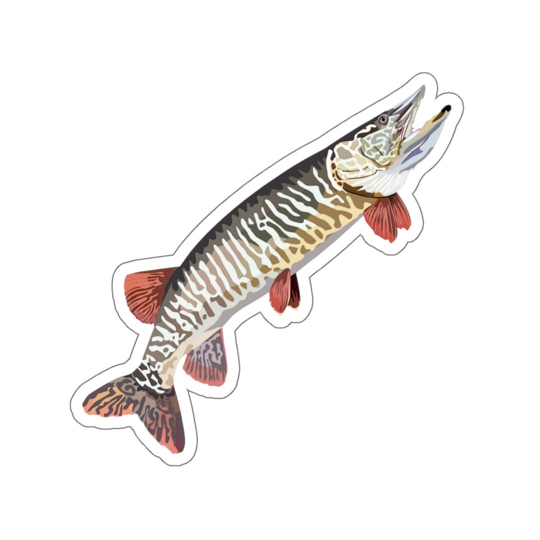 Tiger Musky Decal | Kiss-cut Stickers - Etsy