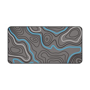 Topographic Blue Line Desk Mat | Fly Tying Desk Mat - Etsy