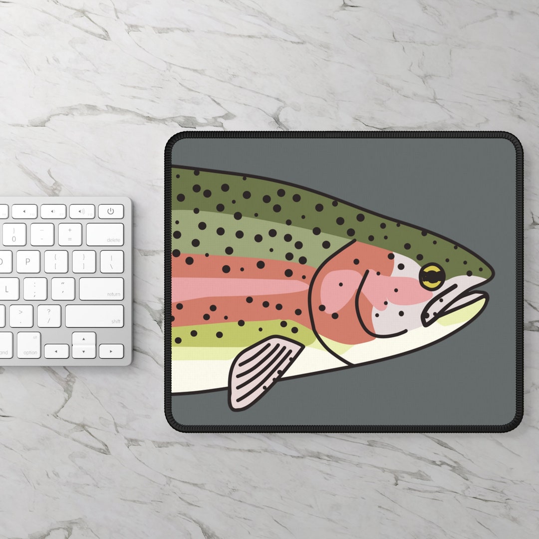 Rainbow Trout Head Mouse Pad | Fishing Mouse Pad | Gaming Mouse Pad - Etsy