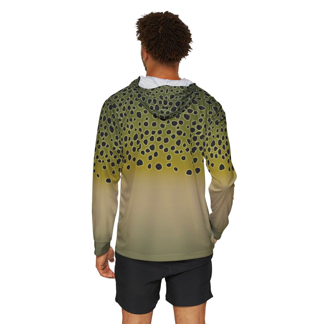 BIG Brown Trout Skin Performance Fishing Sun Hoodie | Trout Spots ...