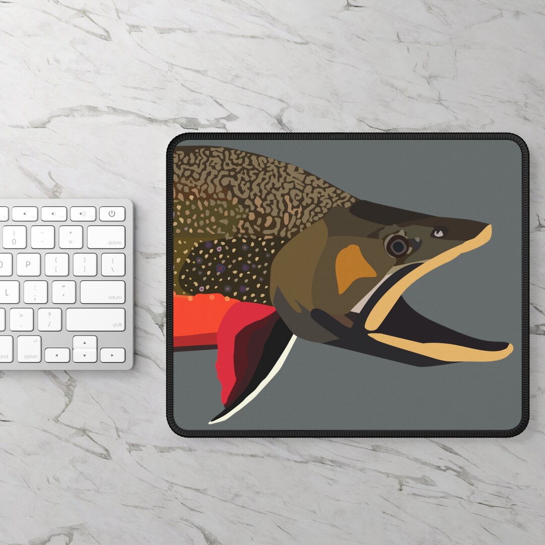 Brook Trout Head Mouse Pad | Fishing Mouse Pad | Gaming Mouse Pad - Etsy