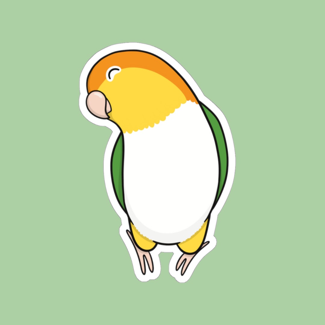 Happy Caique Sticker Parrot Stickers, Cute Bird Stickers, Birb Laptop ...