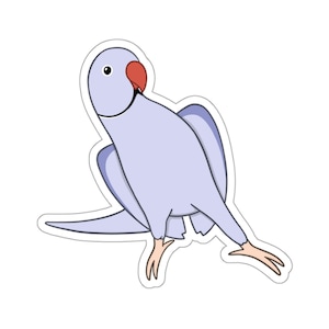 Posing Indian Ringneck Sticker Cute Birb Sticker, Ringneck Parrot ...