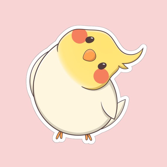 Cuddly Cockatiel Sticker Cute Birb Stickers Kawaii | Etsy