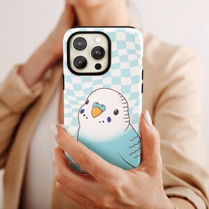 Groovy Budgie Tough Phone Case | Cute Parakeet Phone Case Blue Bird ...