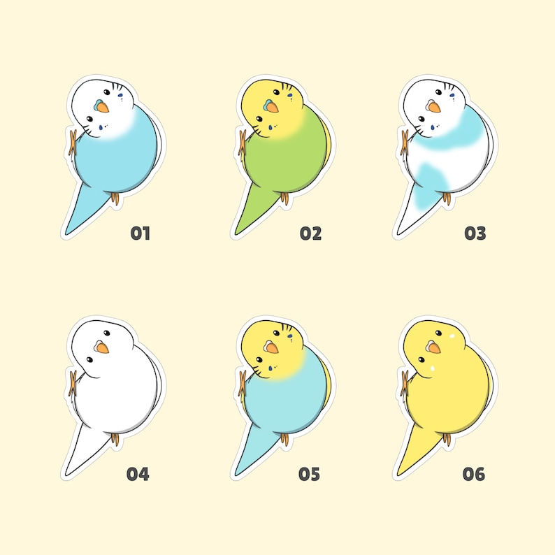 Cute Budgie Sticker Cute Bird Stickers Parakeet Sticker - Etsy