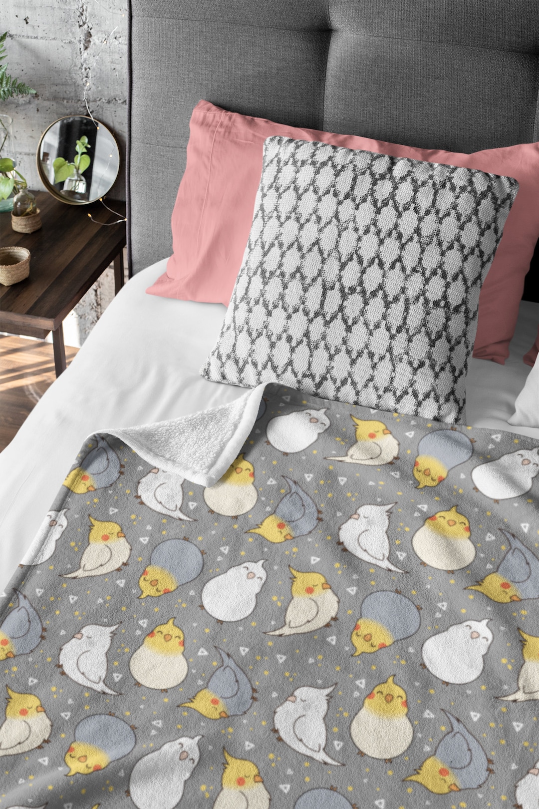 Cute Cockatiel Blanket | Parrot Bedding, Bird Blanket, Kawaii Blanket ...