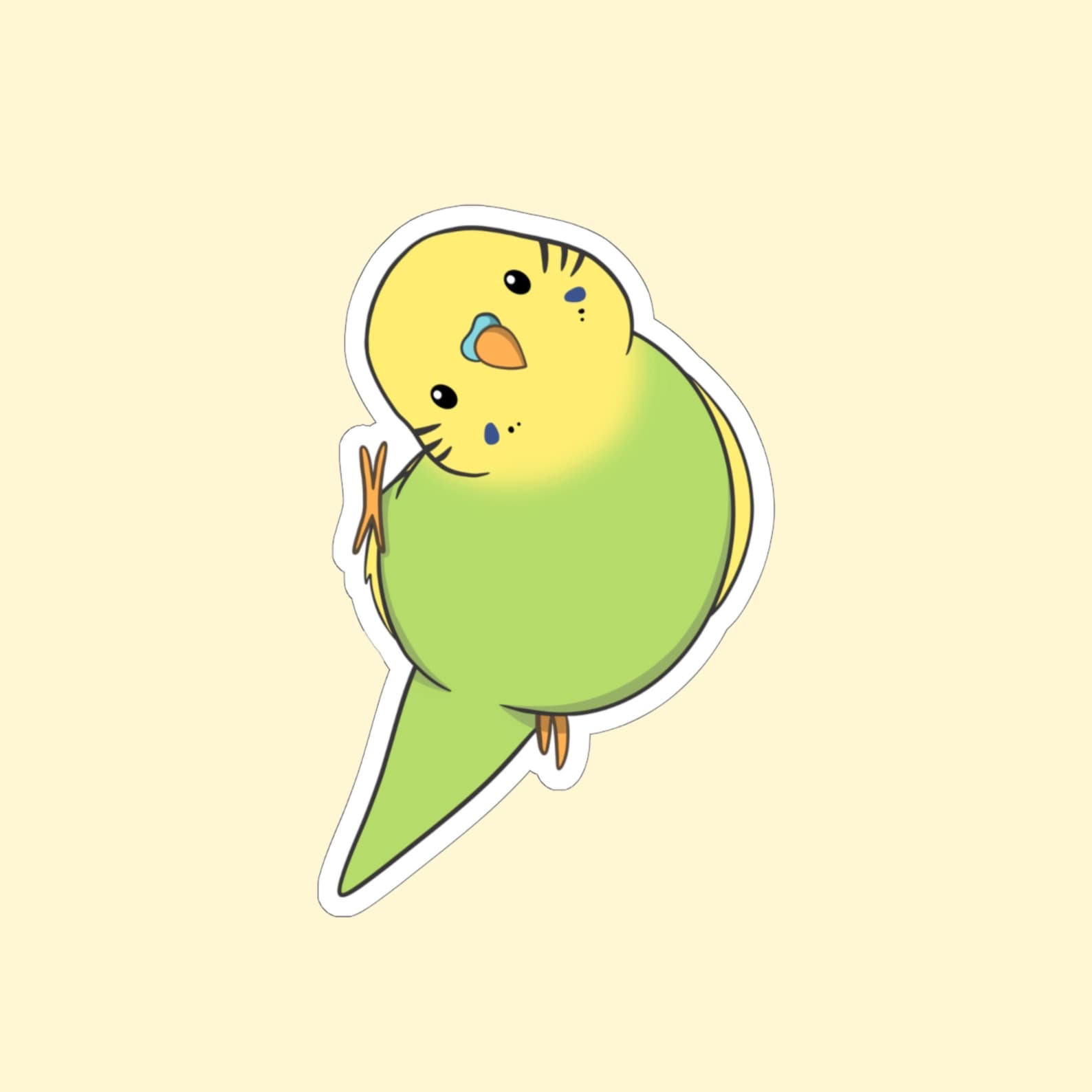 Cute Budgie Sticker | Cute Bird Stickers, Parakeet Sticker, Kawaii ...