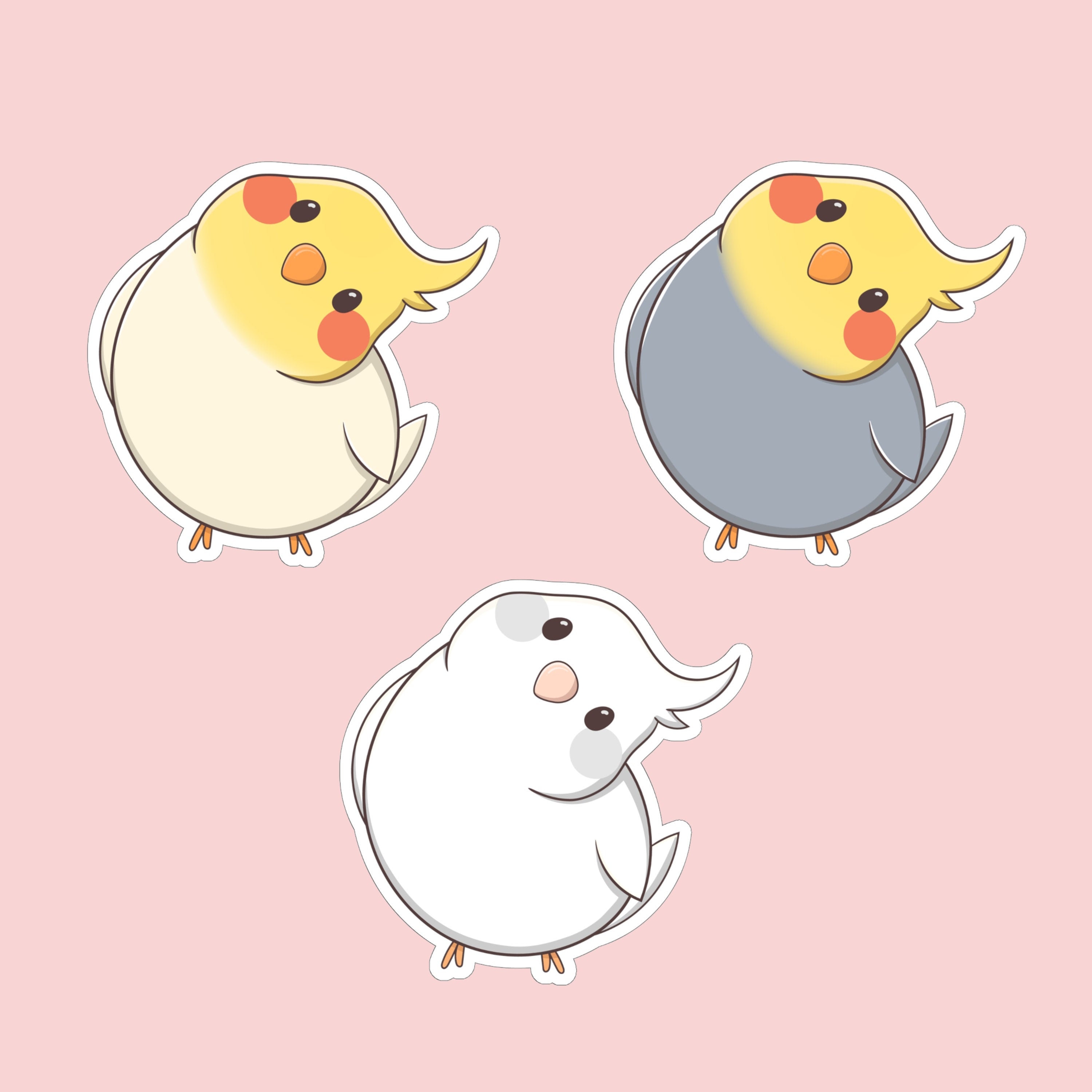 Cuddly Cockatiel Sticker | Cute Birb Stickers, Kawaii Stickers, Laptop ...