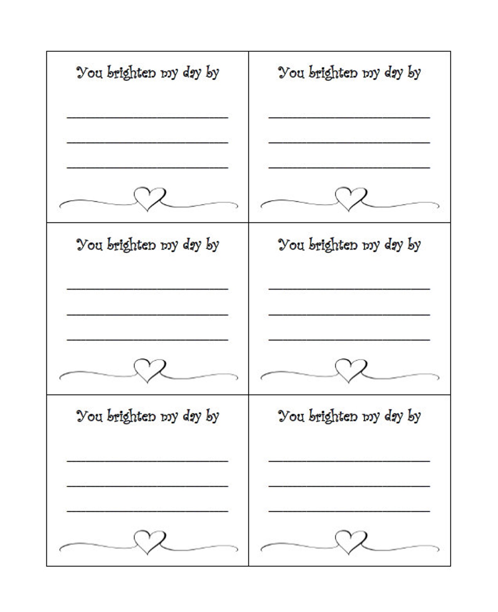 Fill In The Blank Love Notes Printable | Etsy