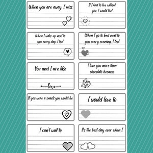 Fill in the Blank Love Notes printable for Couples - Etsy