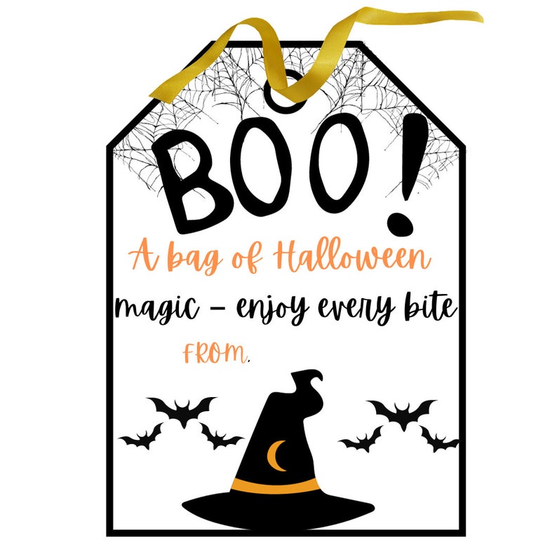 Editable Halloween Party Favor Tag, Halloween Treat Tag, Halloween ...