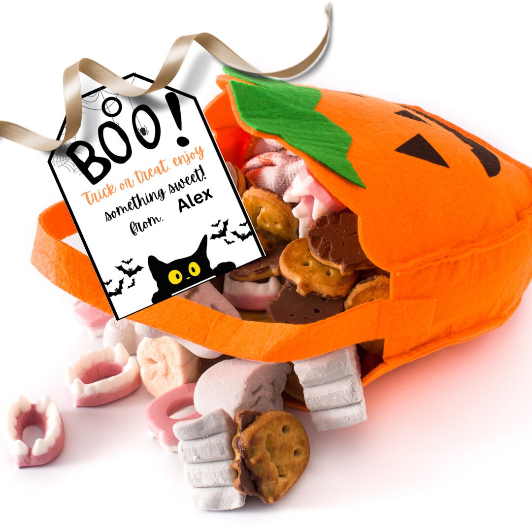 Editable Halloween Party Favor Tag, Halloween Treat Tag, Halloween ...