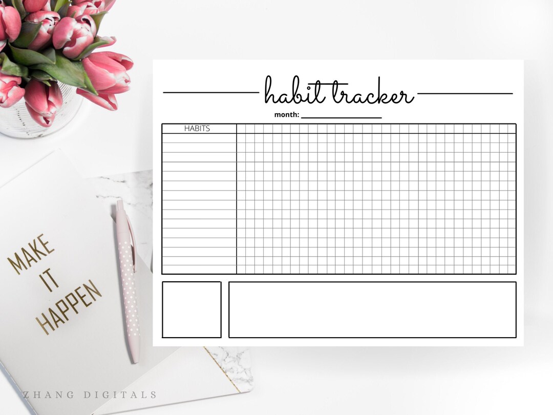 Printable Daily Habit Tracker, Routine, Routine Tracking, Monthly Habit ...