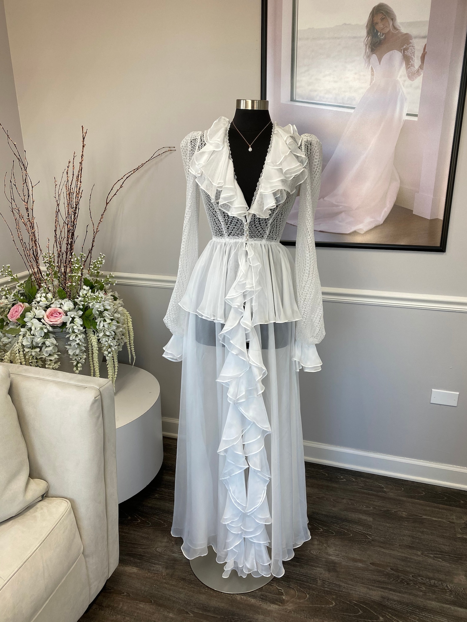 Bridal Robe Bridal Negligee Sexy Robe Sheer Robe Boudoir - Etsy