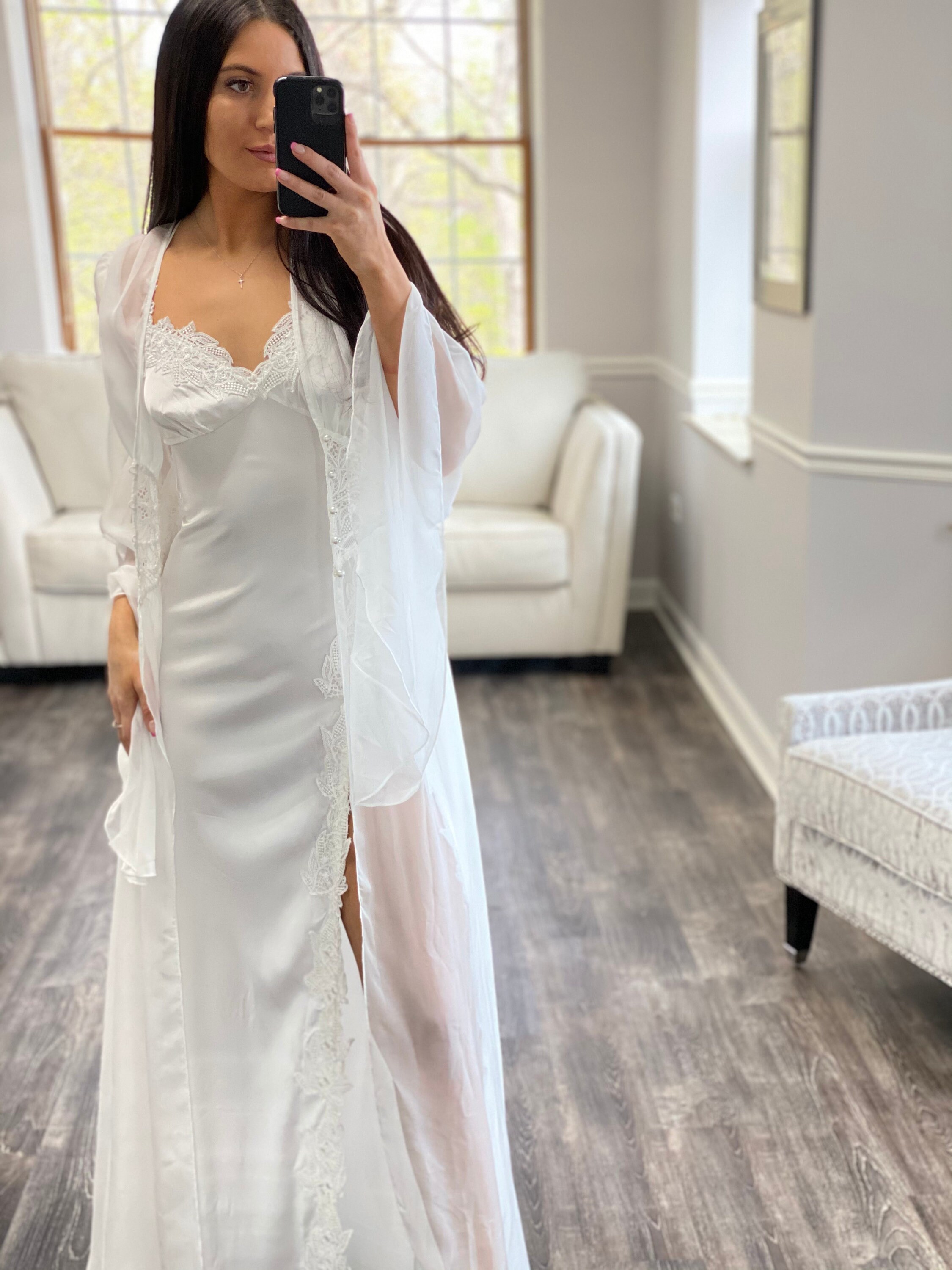 Bridal Robe, Bridal Negligee, Bridal Lingerie, Sexy Robe, Lace Robe ...
