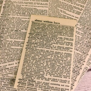 Vintage Dictionary Page Bookmark - Etsy